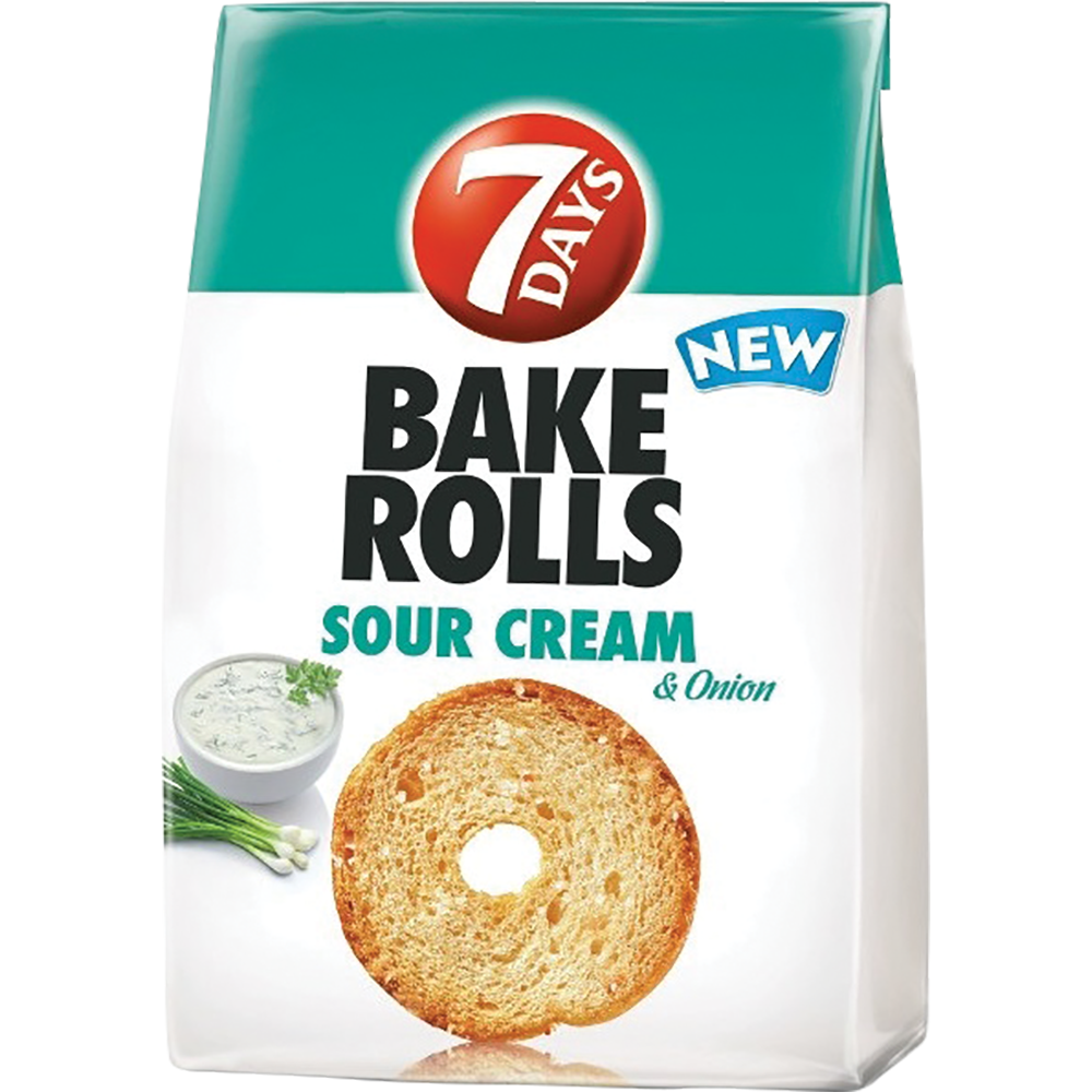 MONDELEZ 7 DAYS BAKE ROLLS SOUR CREAM AND ONION FLAVOUR 150G - Smakołyk ...