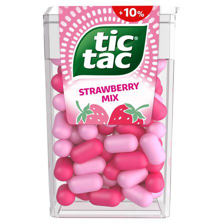FERRERO TIC TAC STRAWBERRY MIX FLAVOURED SUGAR COATED SWEETS - Smakołyk ...